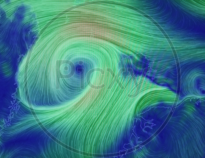 Image of A Graphical weather representation Of Earth Globe With Blue ...