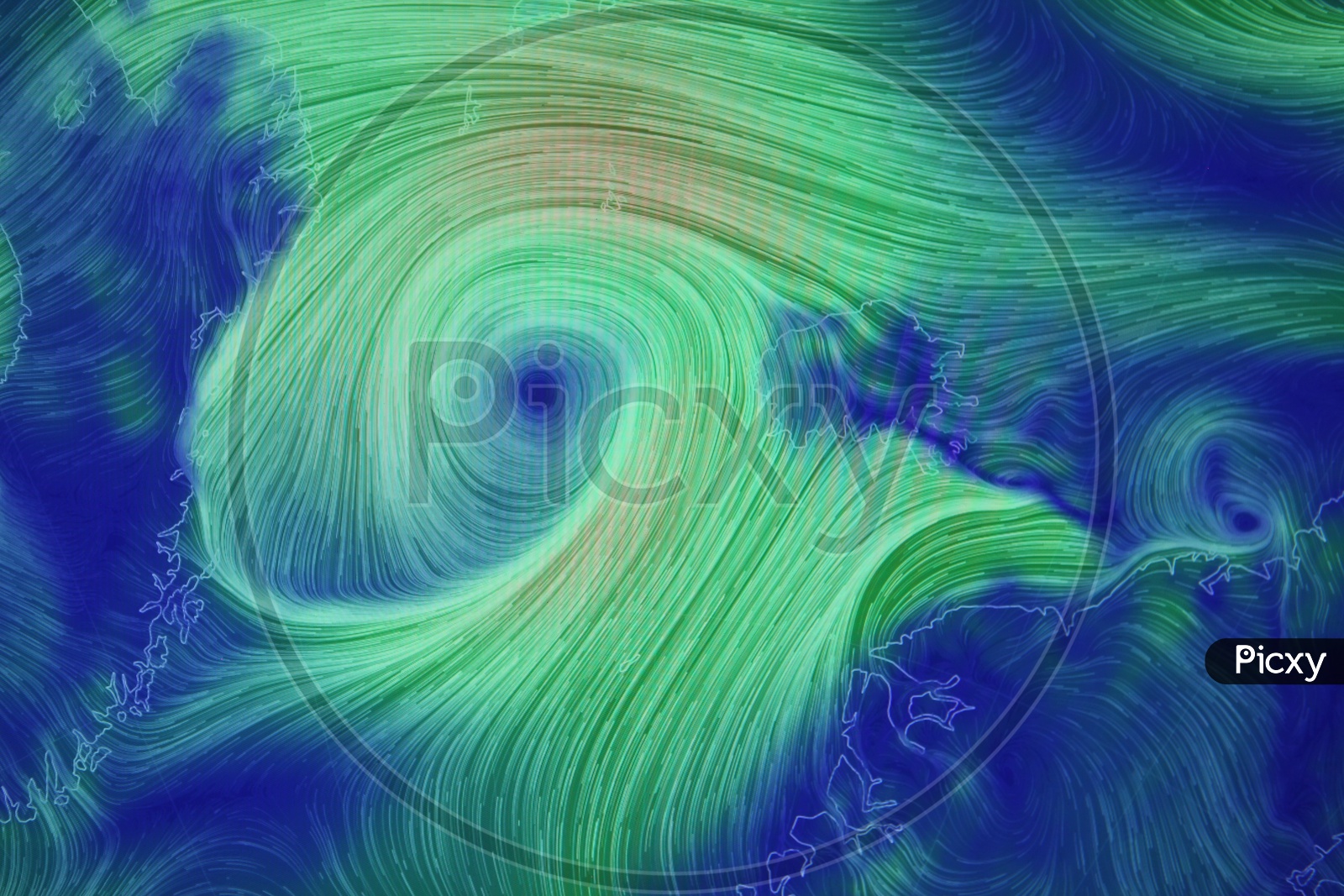 Image of A Graphical weather representation Of Earth Globe With Blue ...
