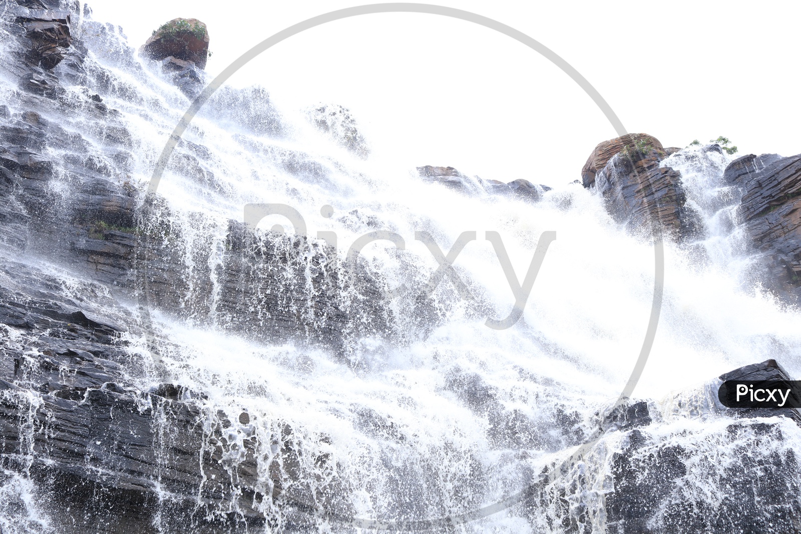 Image of Water Falling On Rocks in a Water Falls-BQ504160-Picxy