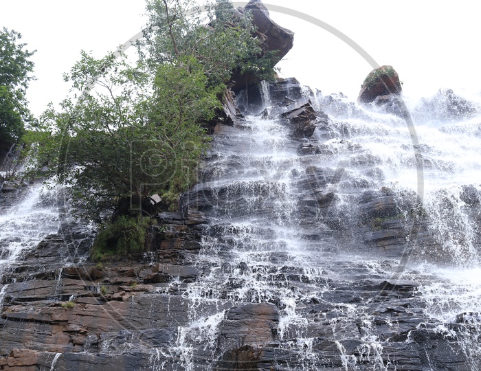 Image of Water Falling On Rocks in a Water Falls-MN095678-Picxy