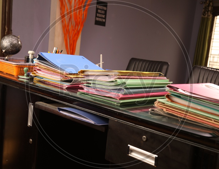 Image of Files placed in order on a table-YI871228-Picxy