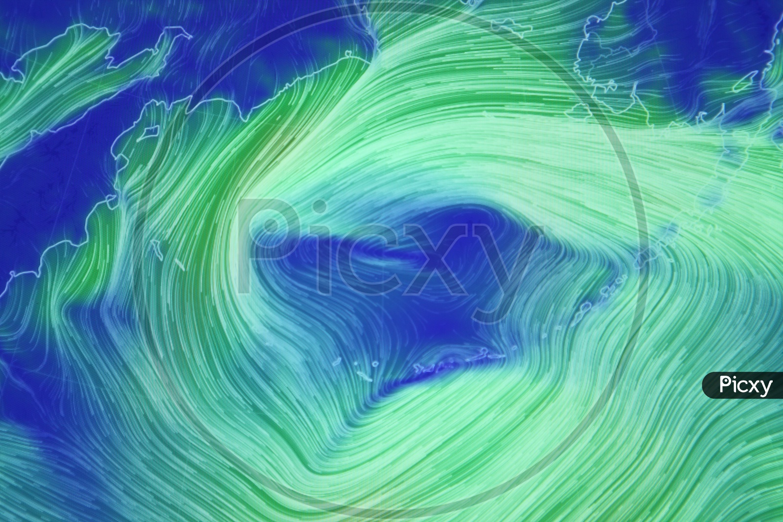 Image of A Graphical weather representation Of Earth Globe With Blue ...