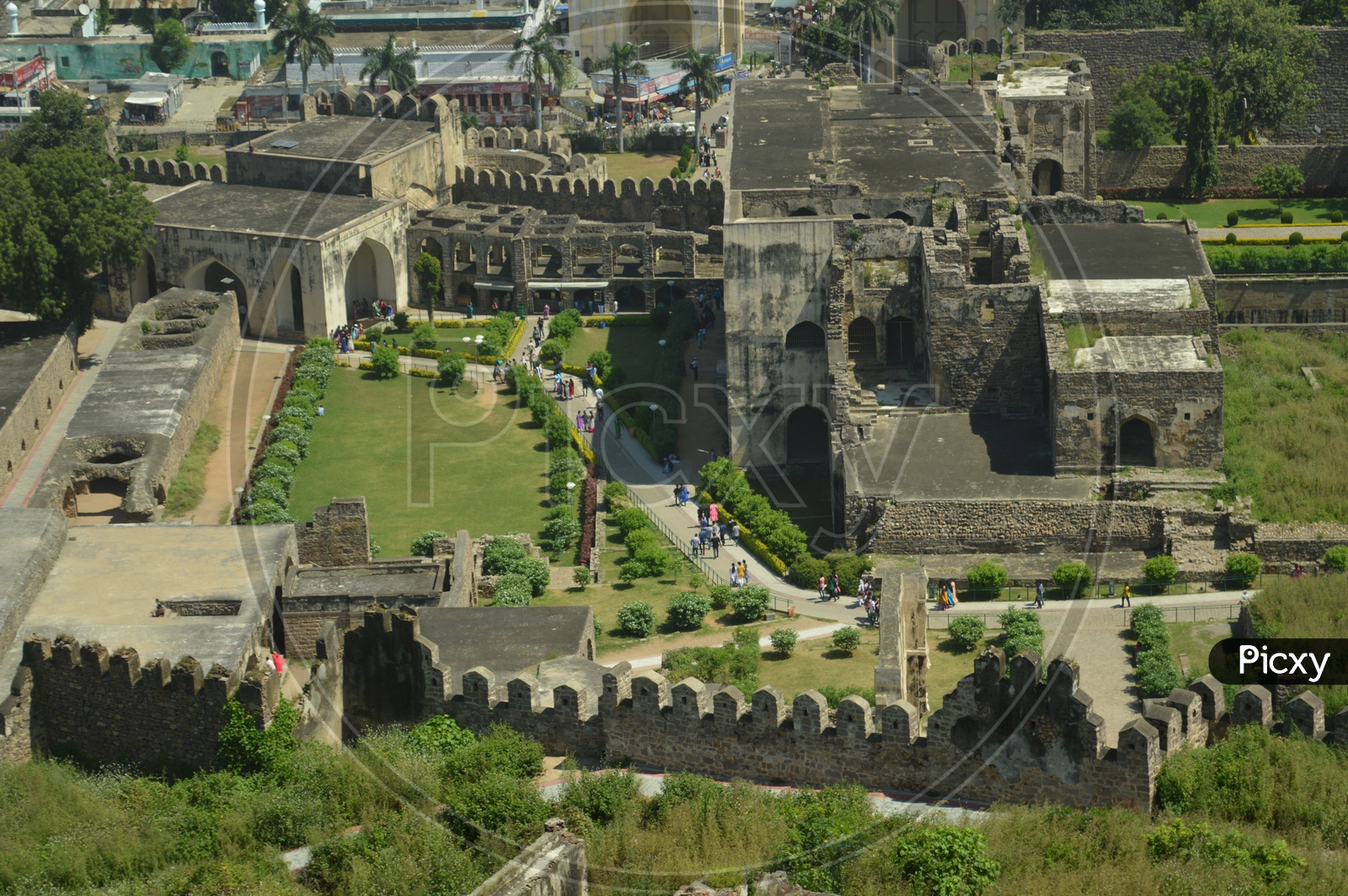 Image of Architecture Of Golconda Fort Aerial View-OL734974-Picxy