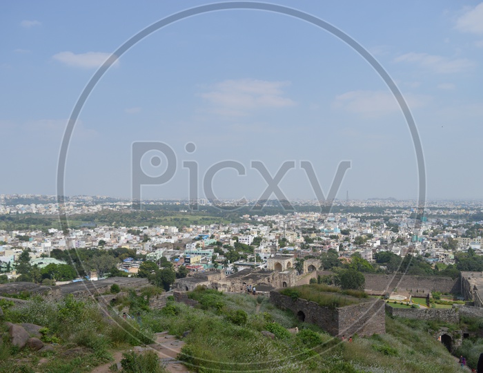 Image of View of Hyderabad city from Golconda-RT554172-Picxy