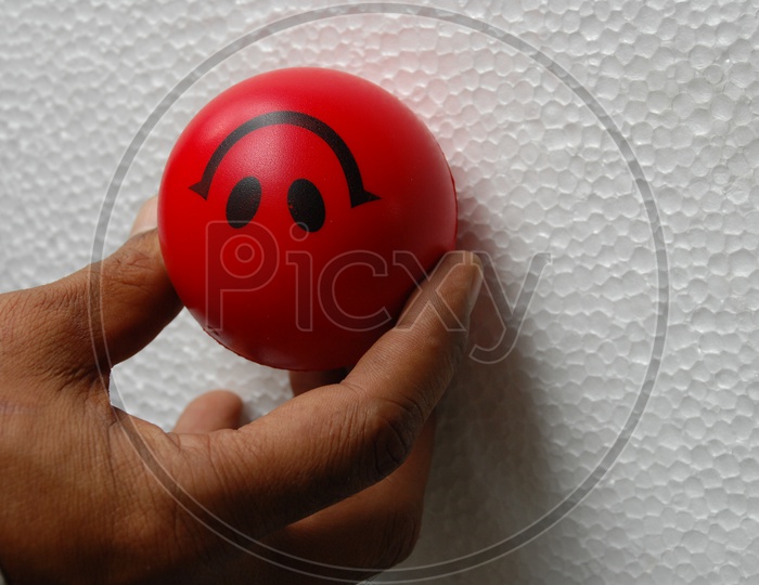 Image of Red Coloured Smily Ball-KA866836-Picxy