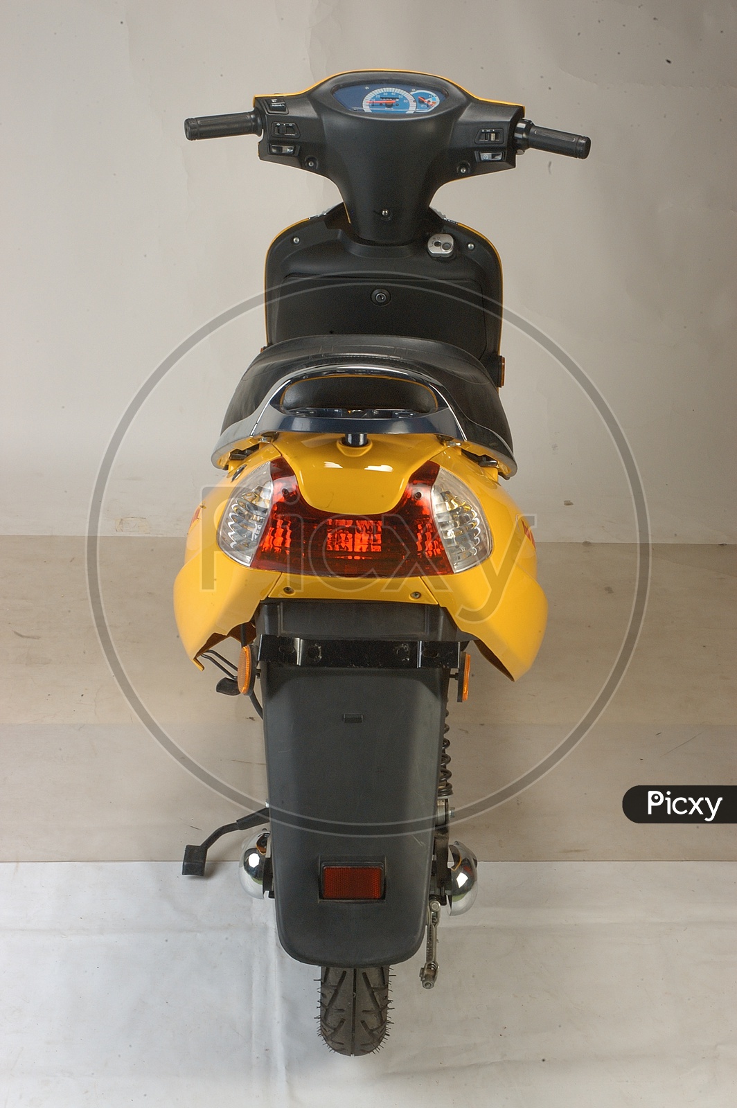 Image of Scooty or Moped Back Side View With Tyre and Indicator Lights ...