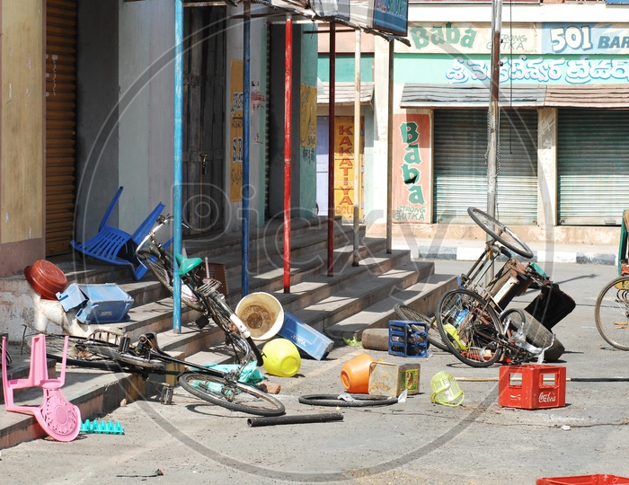 Image of Streets With Scattered Things On Roads After Ambush-CO881202-Picxy