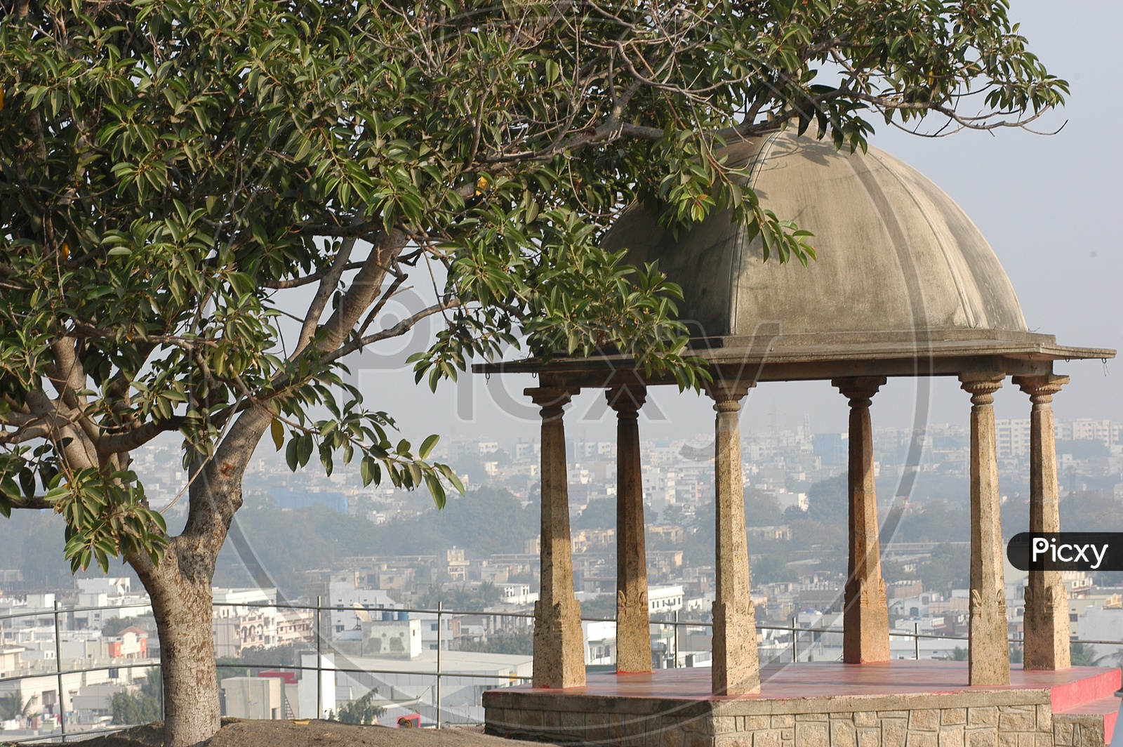 Image of Dome Like Structure in a Fort With City Scape View-TH428289-Picxy