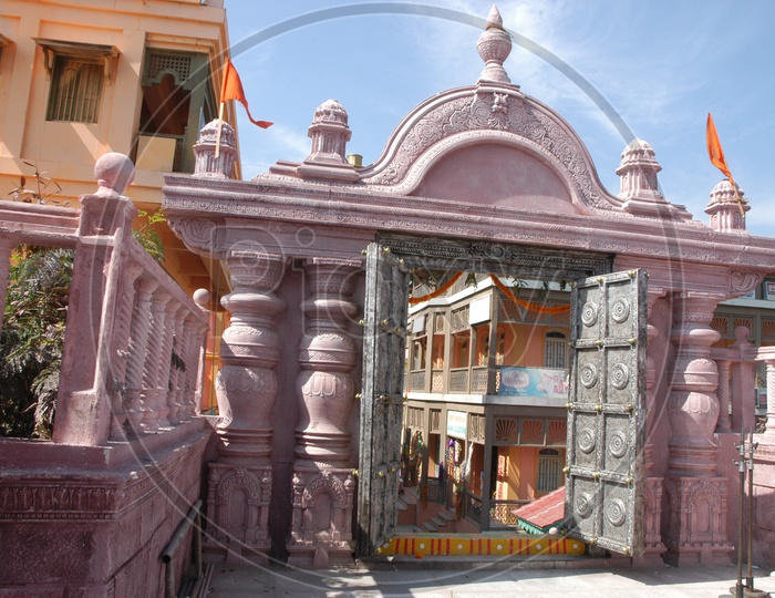 Image of Indian Hindu Temple Entrance Arch with Hindu God sculptures ...