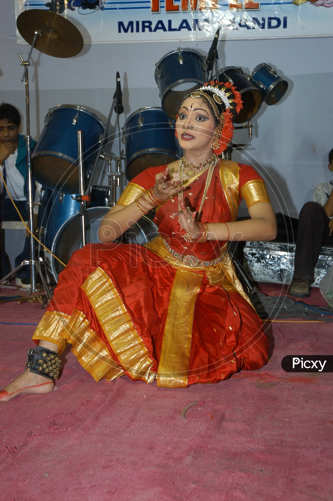 Image of traditional dance performance in mahankali bonalu festival ...