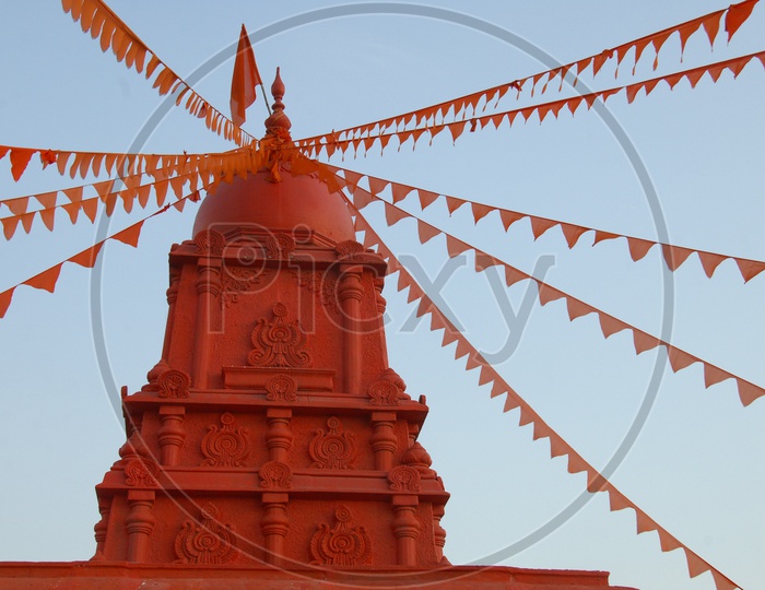 Image of Saffron Flags at Hindu Temples-BX422440-Picxy