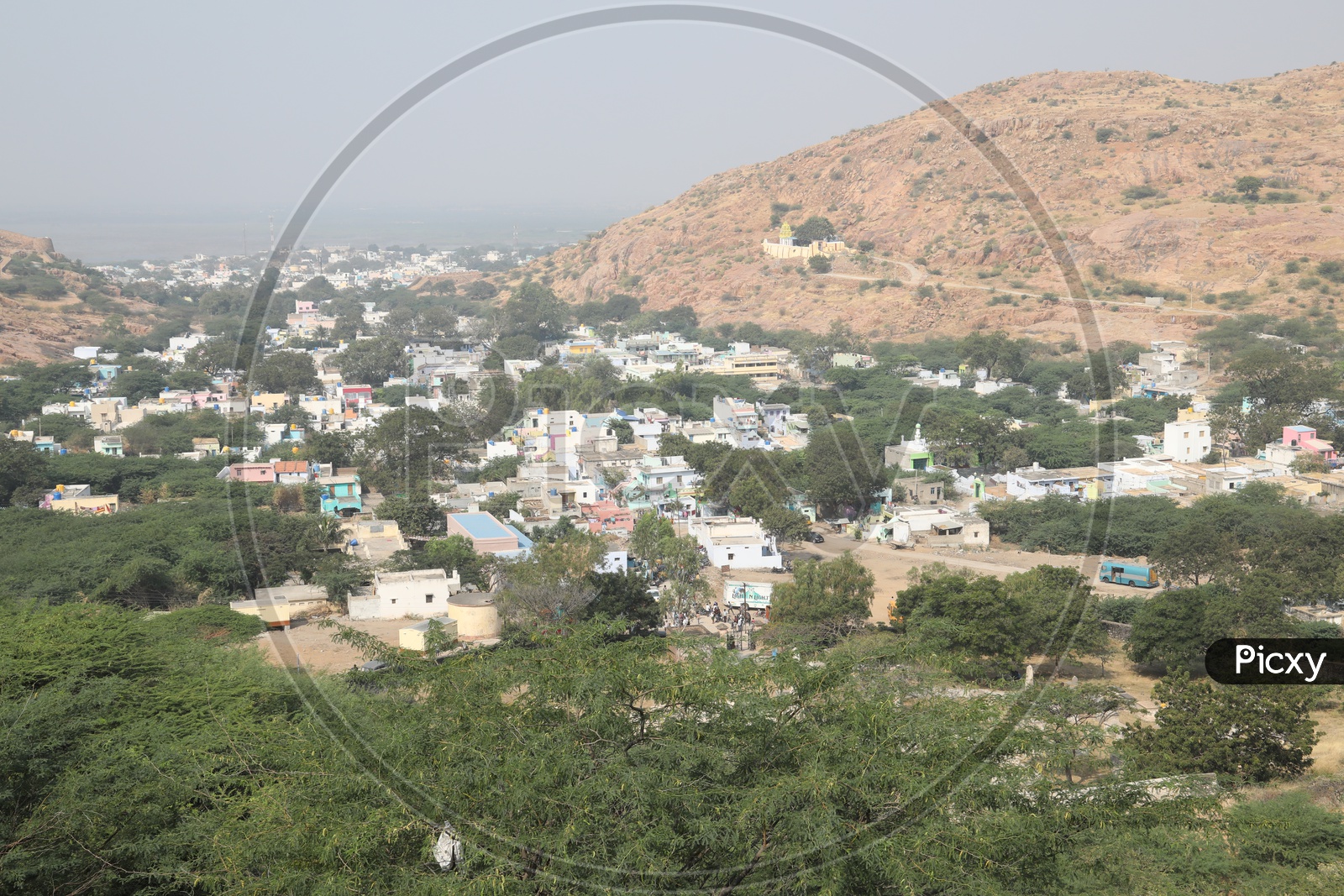 Image of Aerial view of anantapur city with mountains-ZN896732-Picxy