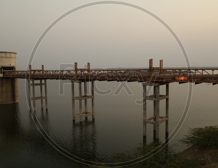 Image of Water lift irrigation tank on a river-IW780797-Picxy