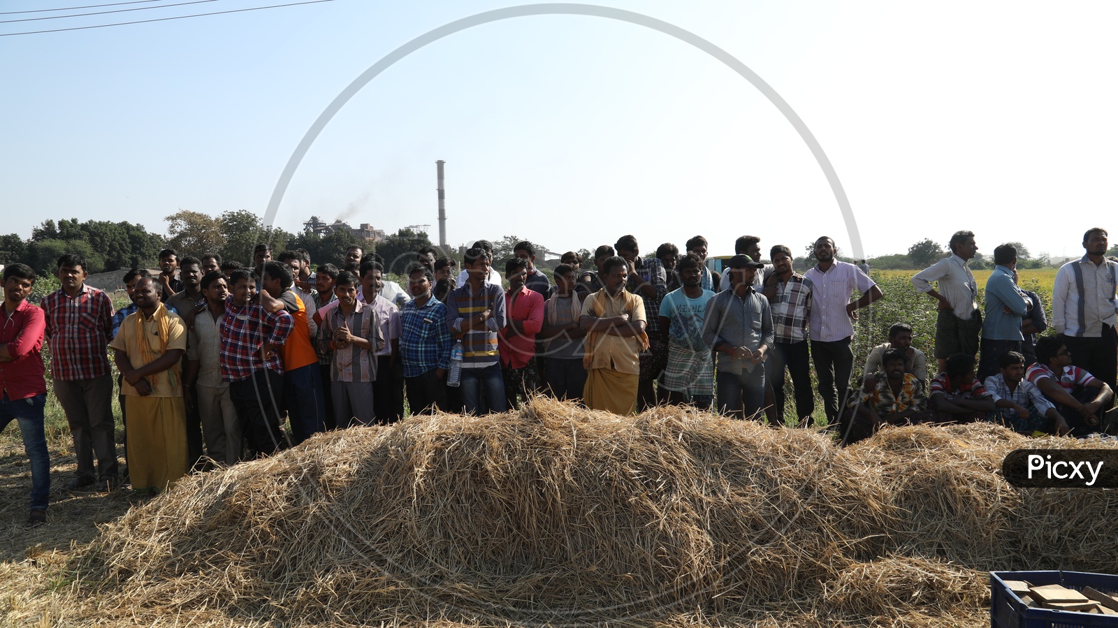 Image of Rural Village People Gathering On a Paddy Field-TB817956-Picxy