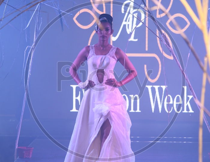 Image of Female Model Ramp Walk At AP Fashion Week 2018-FJ488588-Picxy