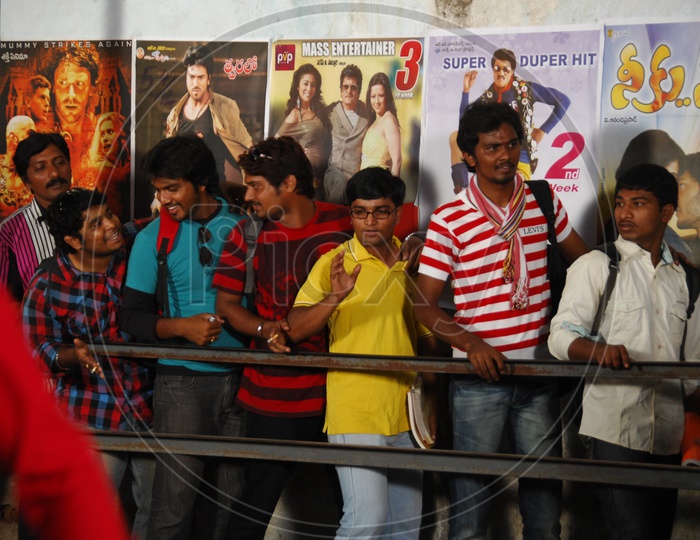 Image of Movie Watchers in Queue Lines For Tickets At a Theater ...