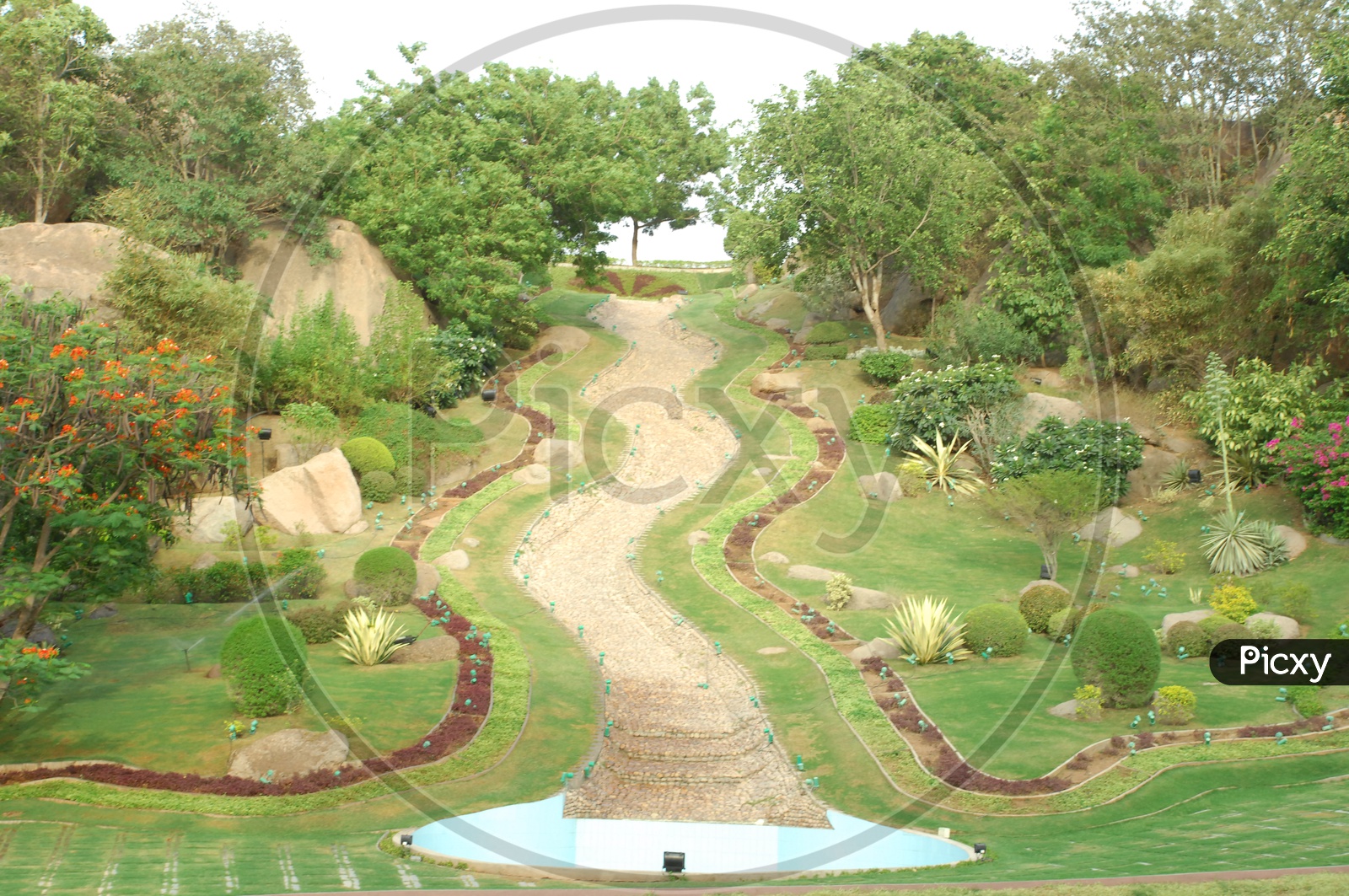 Image of Landscape of a rock garden in Ramoji film city-GO660094-Picxy