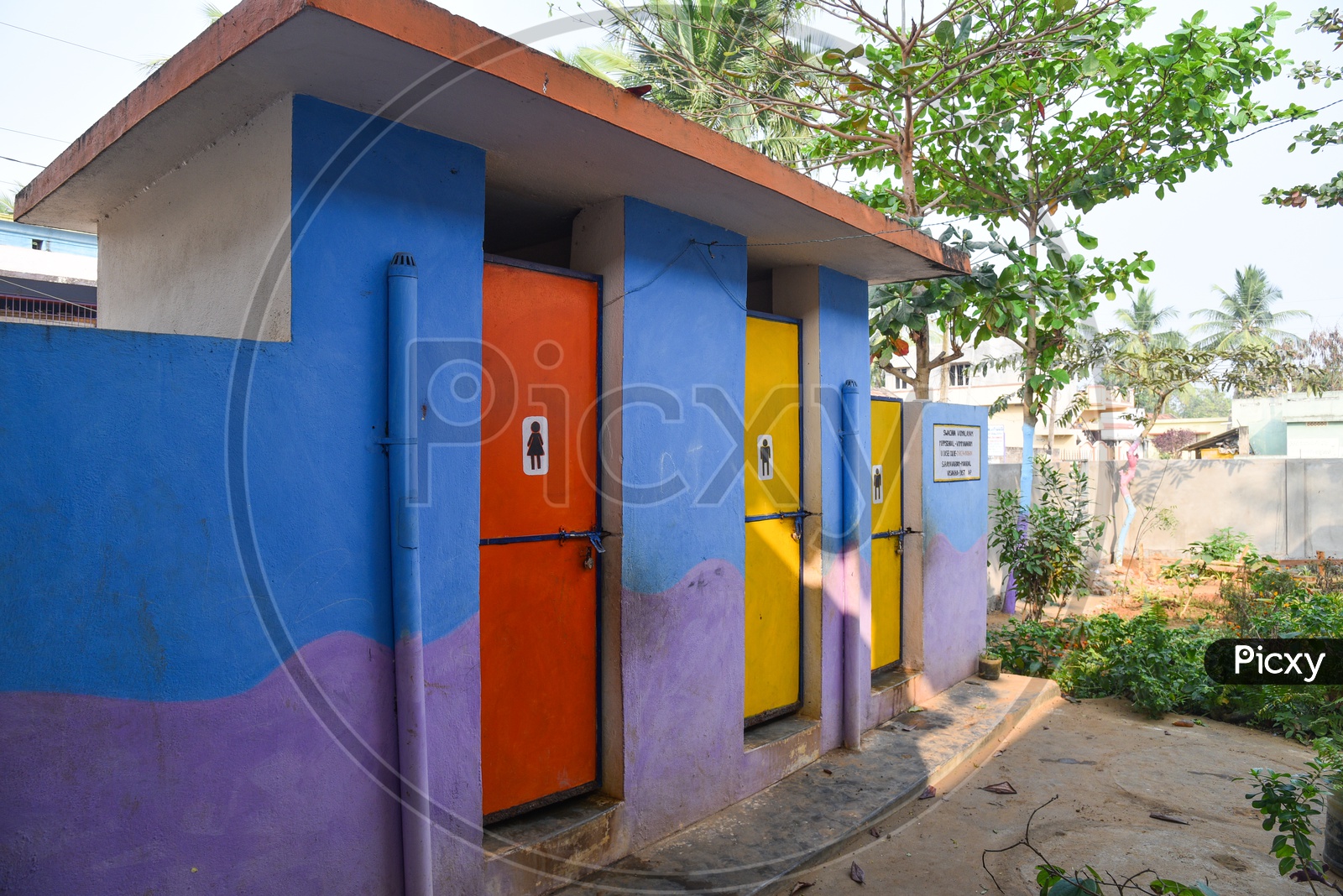 Image of Primary government school toilets for girls and boys-EY143711 ...