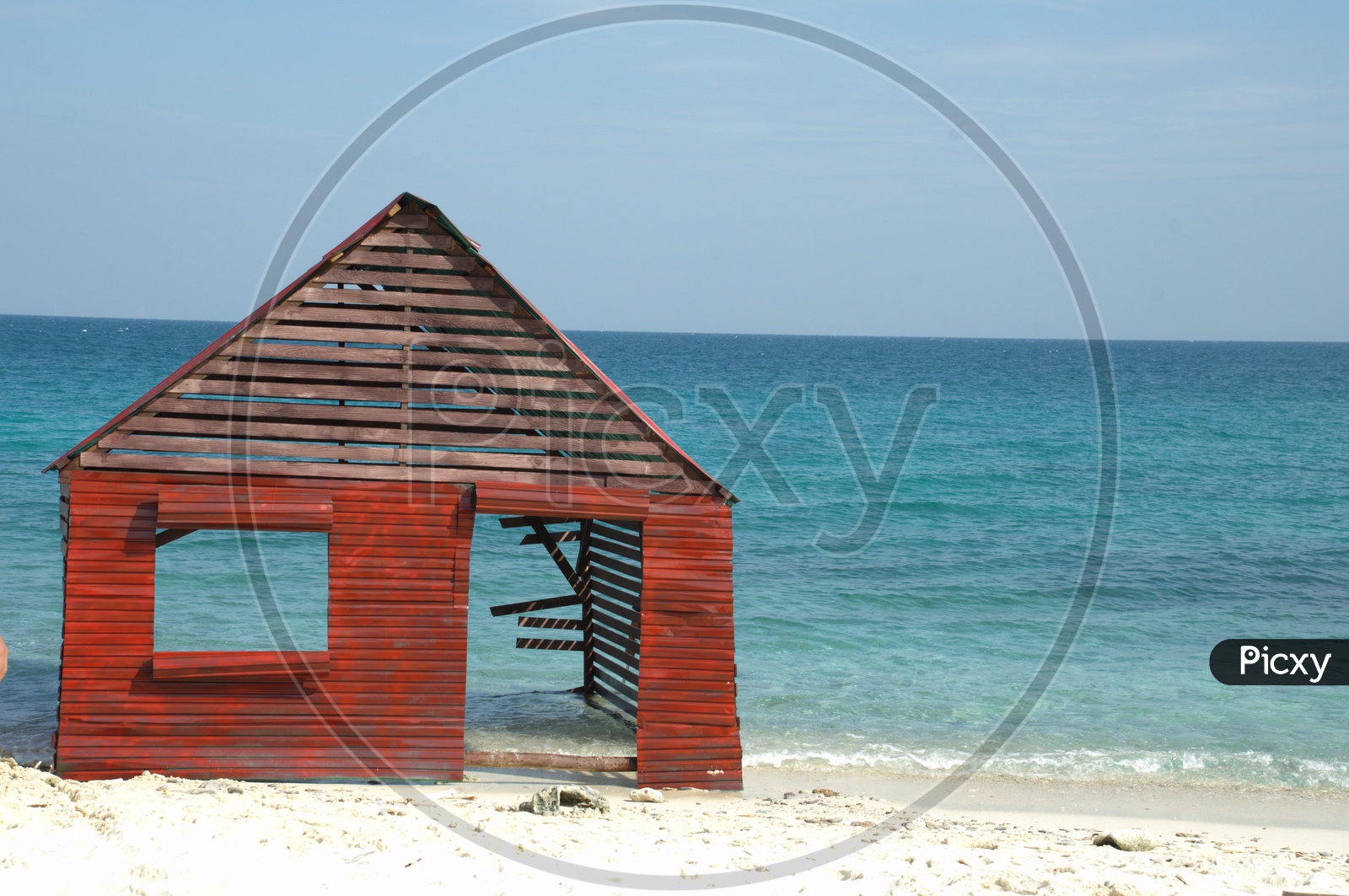 Image of Log cabin in beach-RK326812-Picxy
