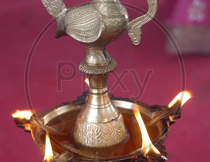 Image of Copper Diya - Deepam used for Puja-ME896890-Picxy