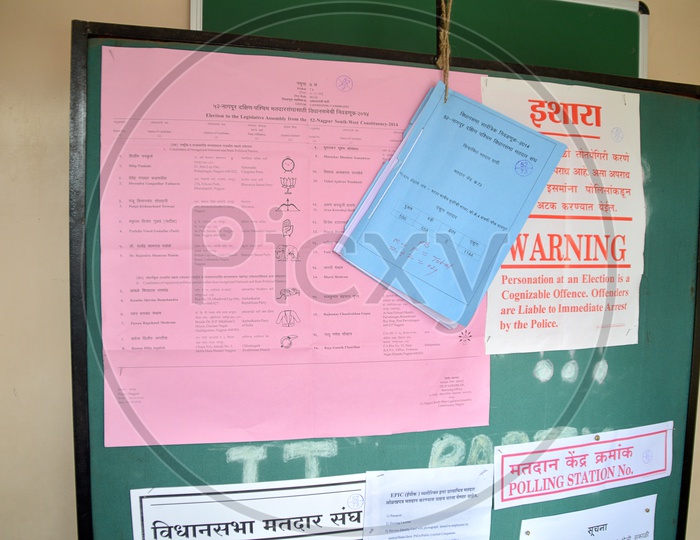 Image of Election Polling Station Details On the Notice Board-DK380285 ...
