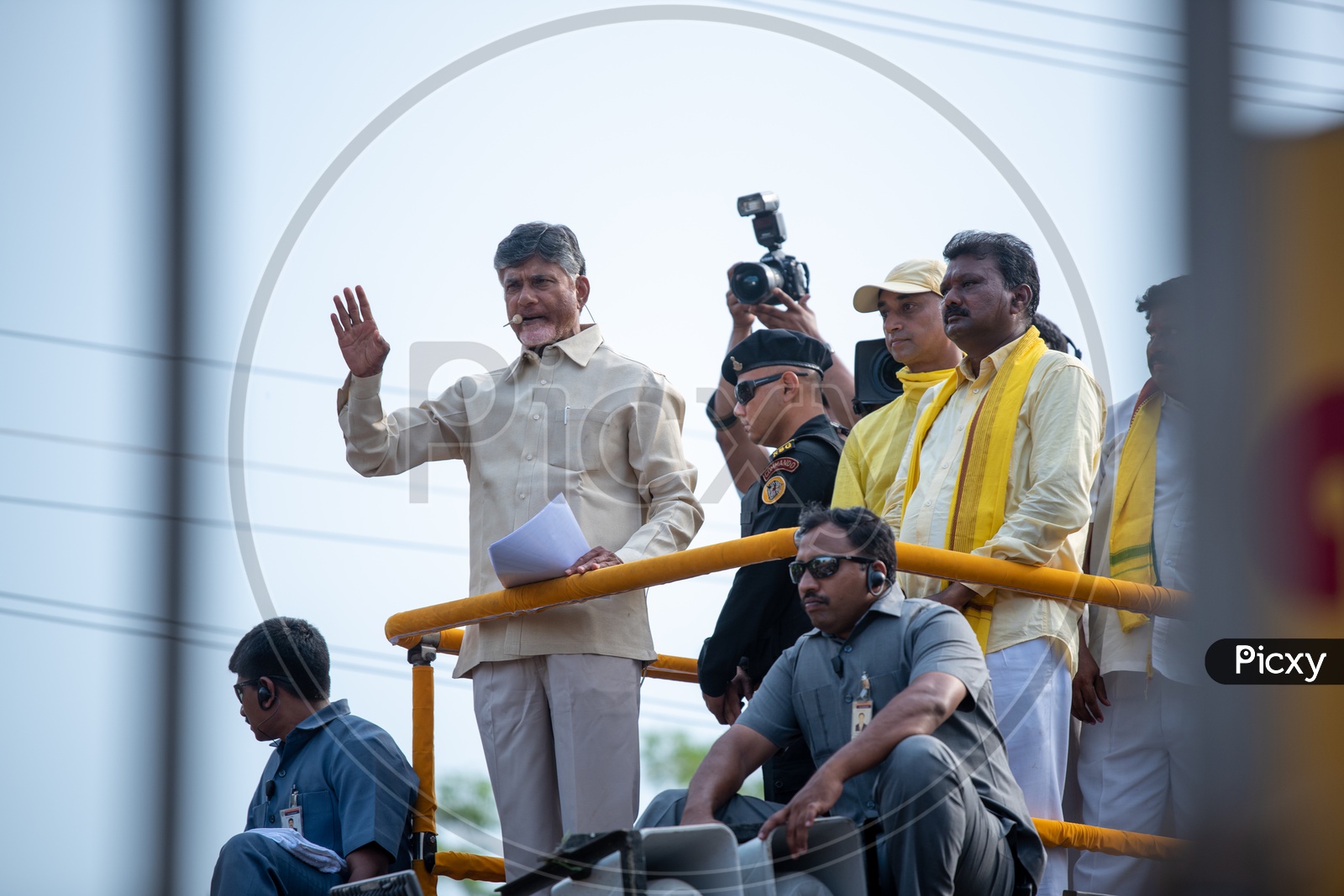 Image of Nara Chandrababu Naidu , Speaking In a Election Campaign Rally ...