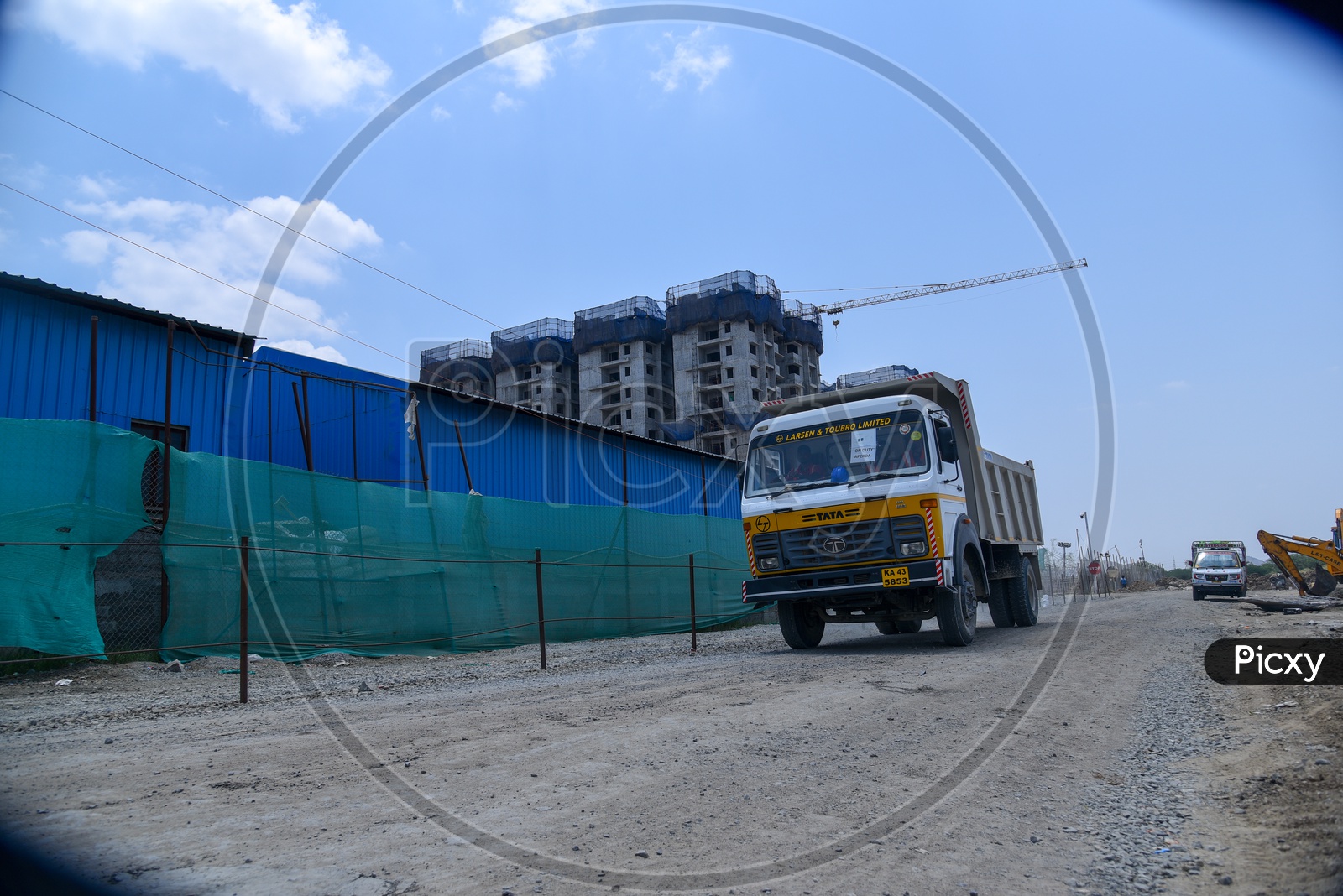 Image of L&T Construction Company Heavy Lorries at Construction Sites ...