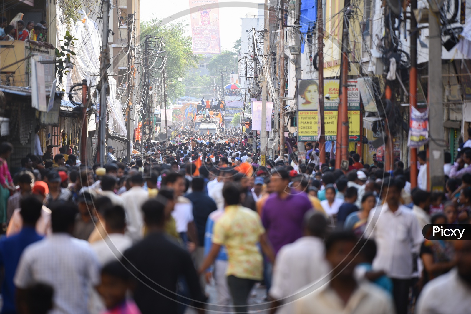 Image of Crowd at Shri Rama Shobha yatra in Hyderabad-OR961796-Picxy
