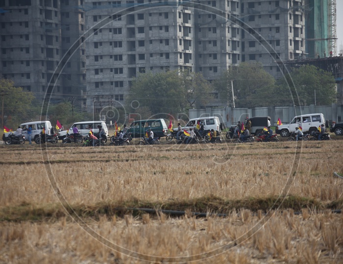 Image of A Political Party Road Rally With Cars and Bikes-EK004875-Picxy