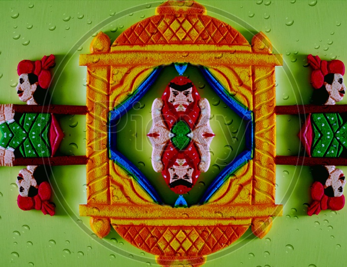 Image of Optical illusion of a men carrying a Palanquin-OM491641-Picxy