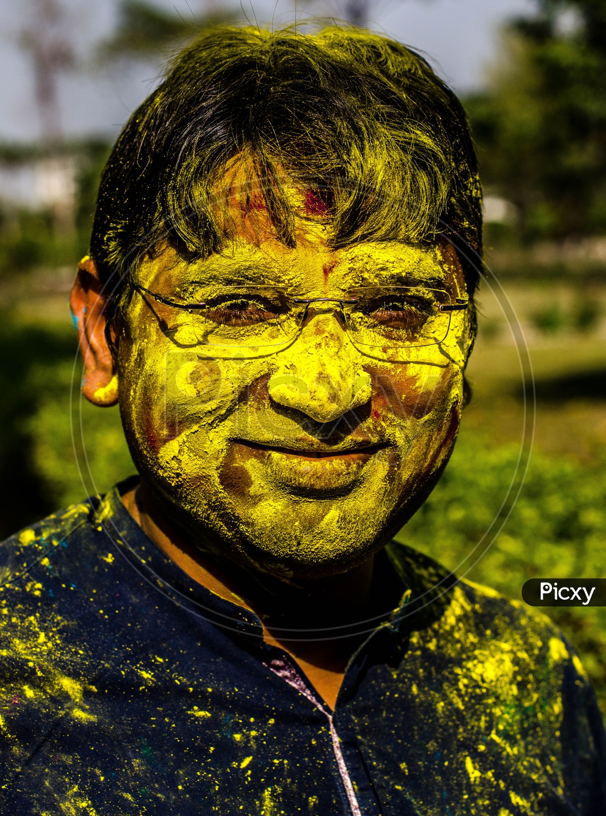 Image of Portrait of a men with coloured face-UZ478030-Picxy