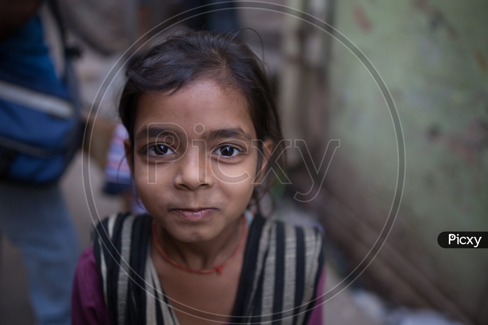 Image of Portrait Of Young Indian Child With Smile Face on The Barsana ...