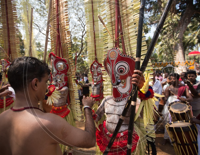 Image of Kerala People Celebrating Theyyam A Traditional Tribal Ritual ...