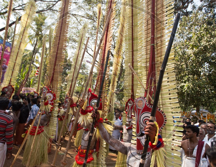 Image of Kerala People Celebrating Theyyam A Traditional Tribal Ritual ...