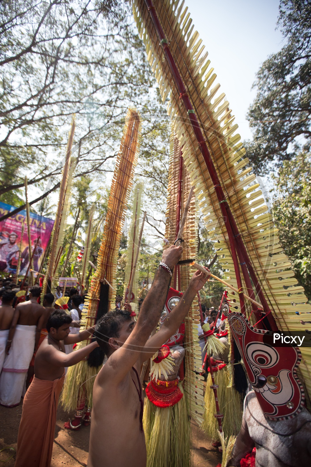 Image of Kerala People Celebrating Theyyam A Traditional Tribal Ritual ...