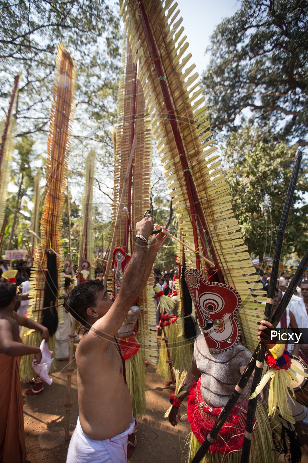 Image of Kerala People Celebrating Theyyam A Traditional Tribal Ritual ...