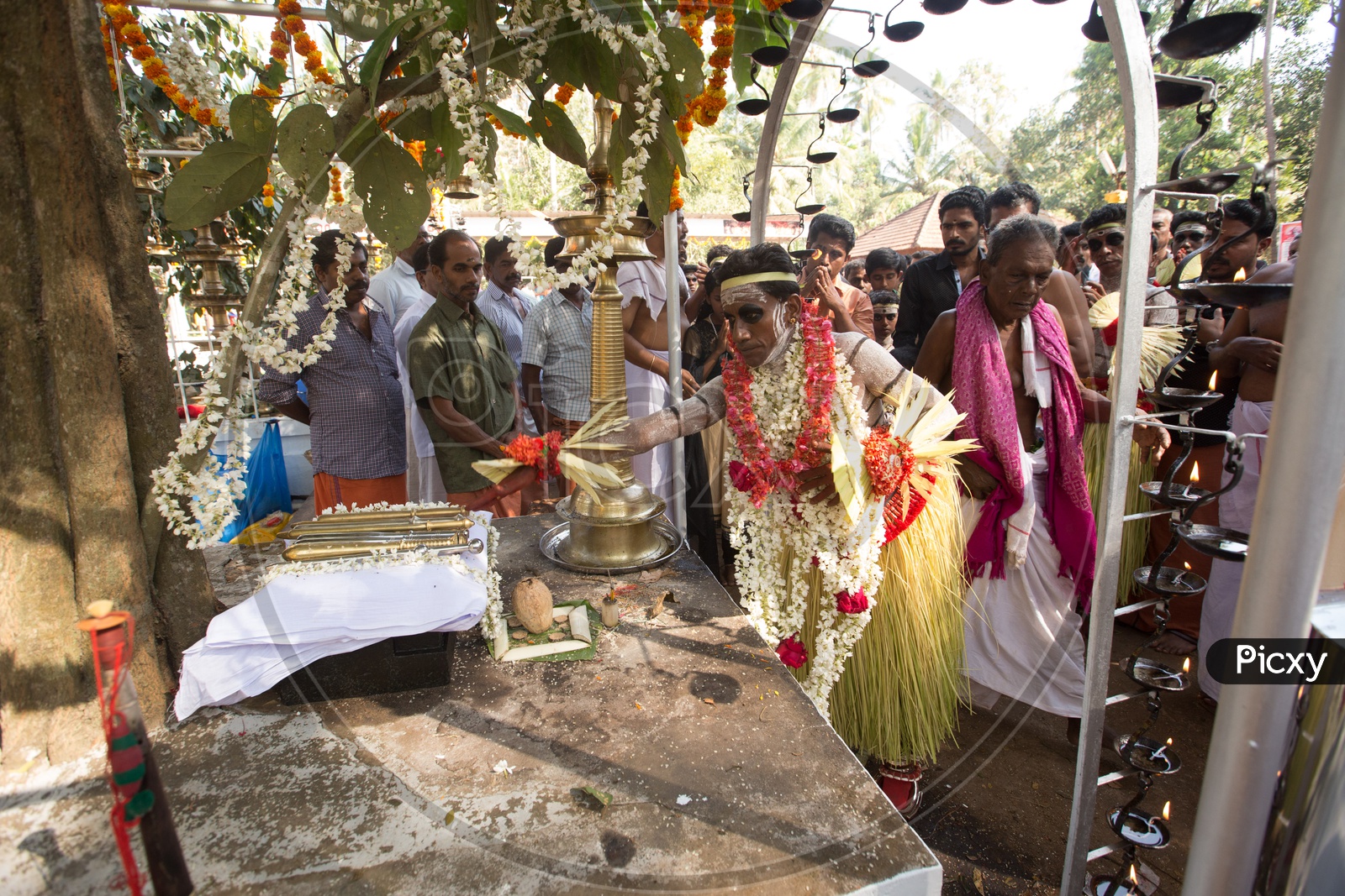 Image of Kerala People Celebrating Theyyam A Traditional Tribal Ritual ...
