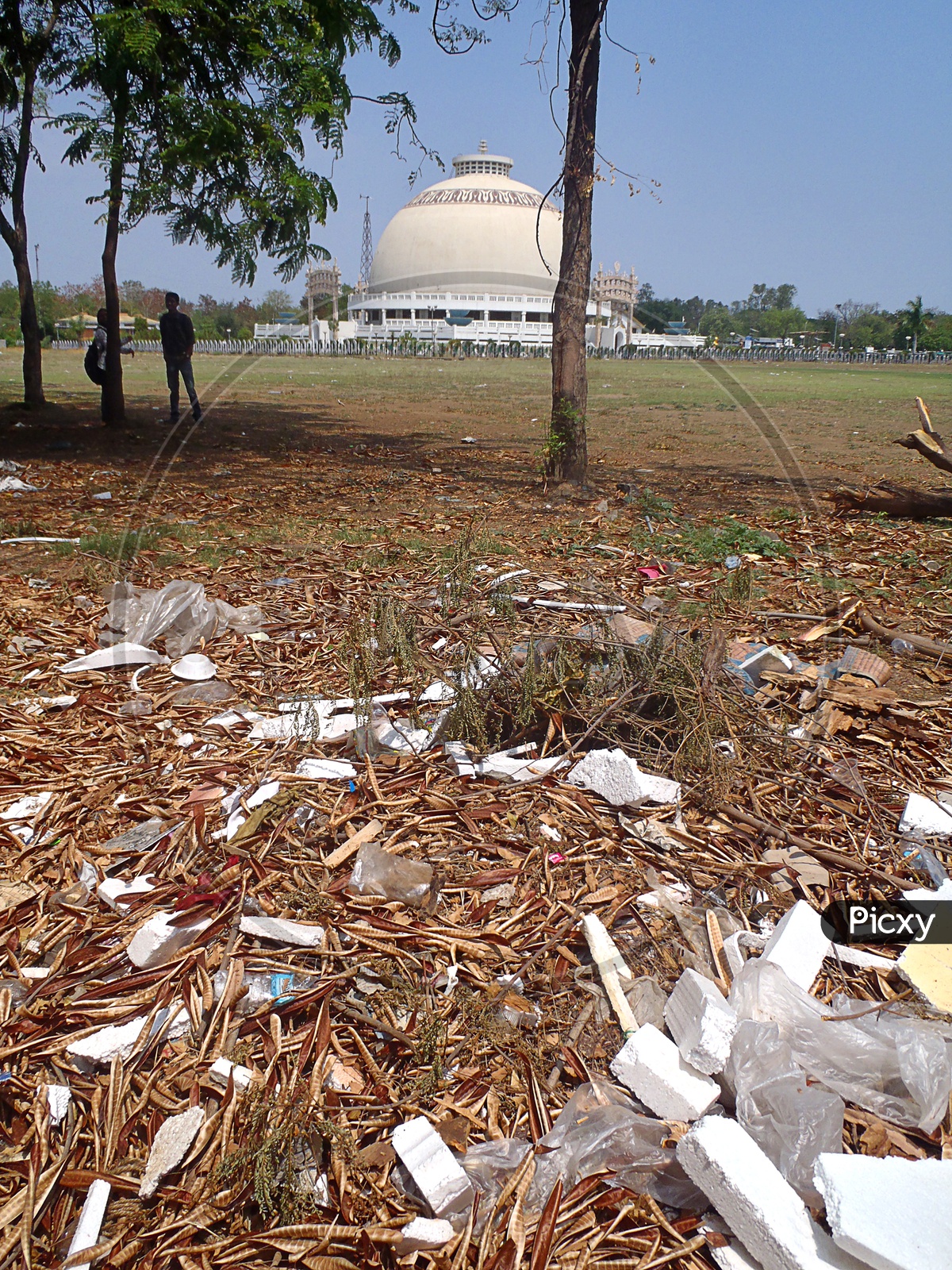 Image of Garbage Trash At The Back Yard Of Deekshabhoomi , A Sacred ...
