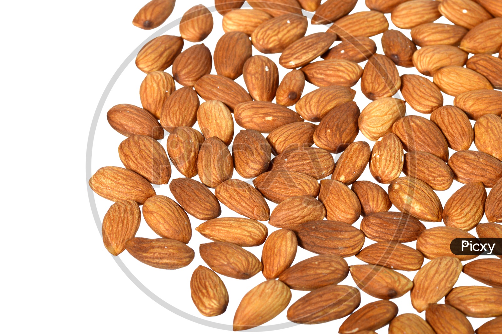 Image of Almonds Or Badam Nuts Scattered on An Isolated White ...