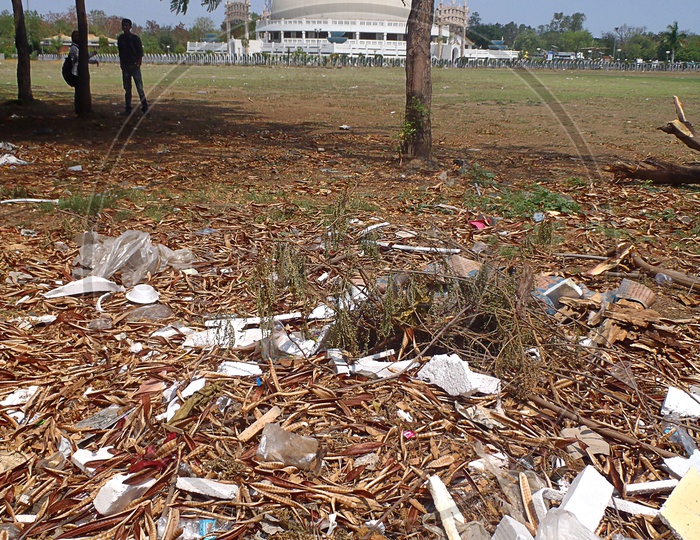 Image of Garbage Trash At The Back Yard Of Deekshabhoomi , A Sacred ...