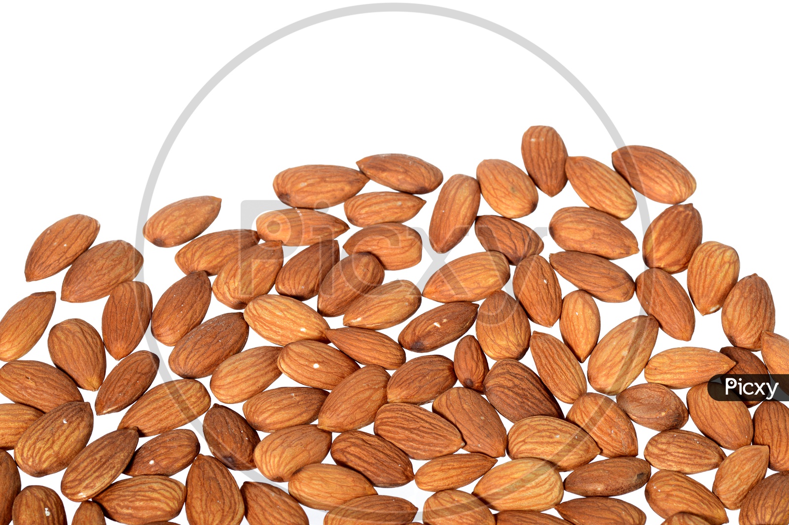 Image of Almonds Or Badam Nuts Scattered on An Isolated White ...