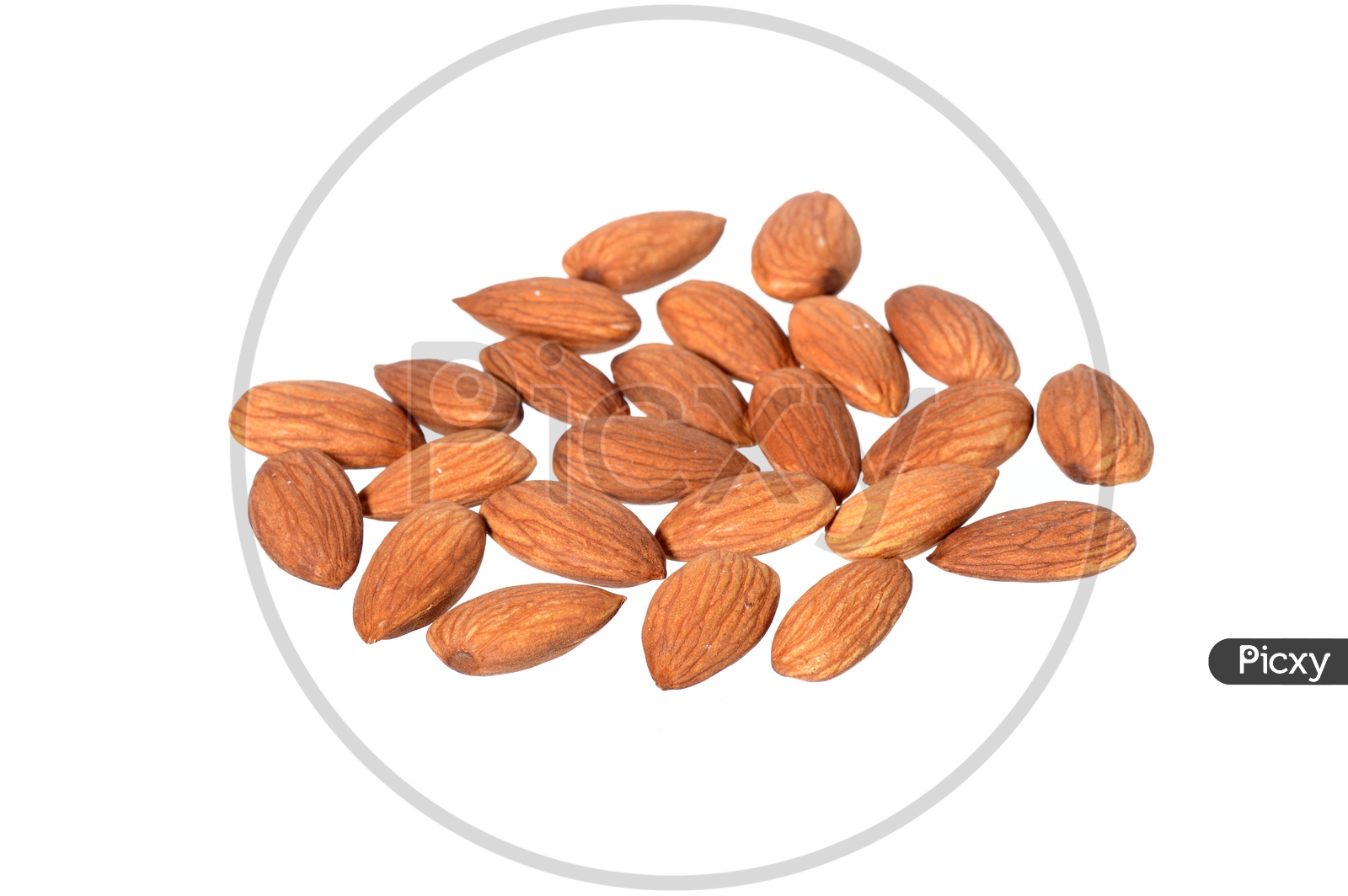 Image of Almonds Or Badam Nuts Scattered on An Isolated White ...