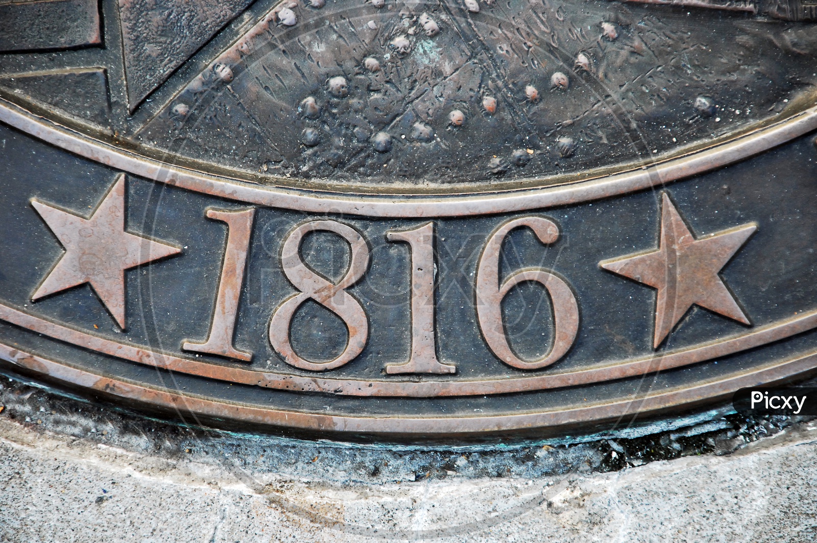 Image of Number '1816' on a metal-XN741293-Picxy