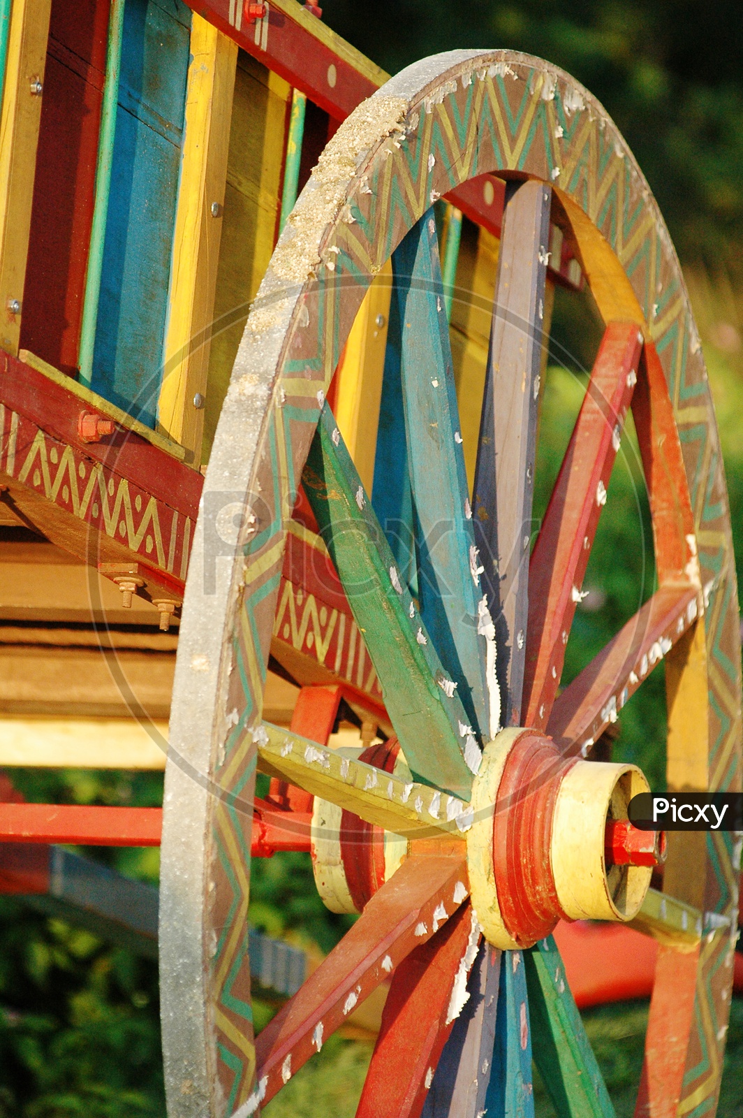 Image of Colourful wagon wheel-FP867416-Picxy
