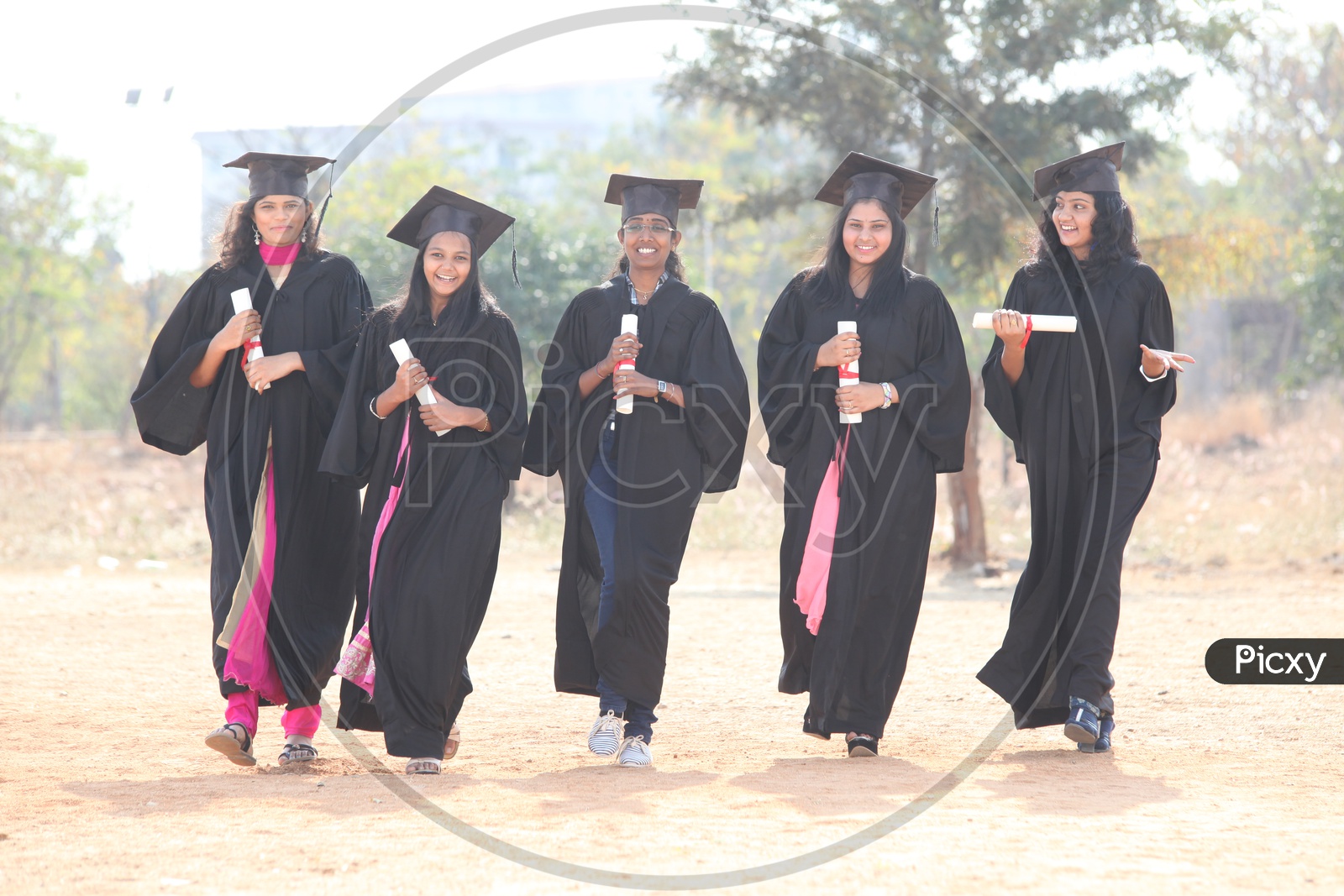 Image of Young Indian Girls On Graduation Day Dress-QL010707-Picxy