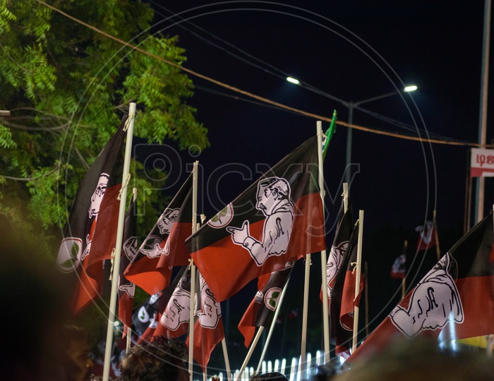 Image of ADMK Party cadres with ADMK Flag for loksabha election ...