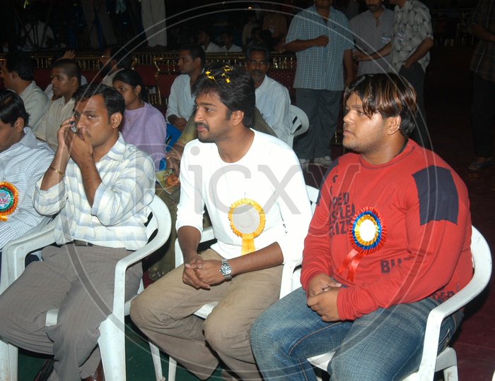 Image of Aryan Rajesh along with Babloo during the success meet ...