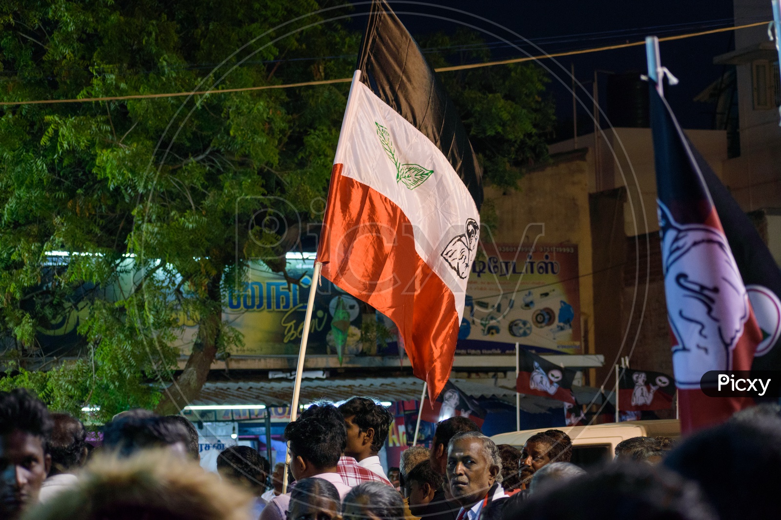 Image of ADMK cadre holding the ADMK Flag-BZ517764-Picxy