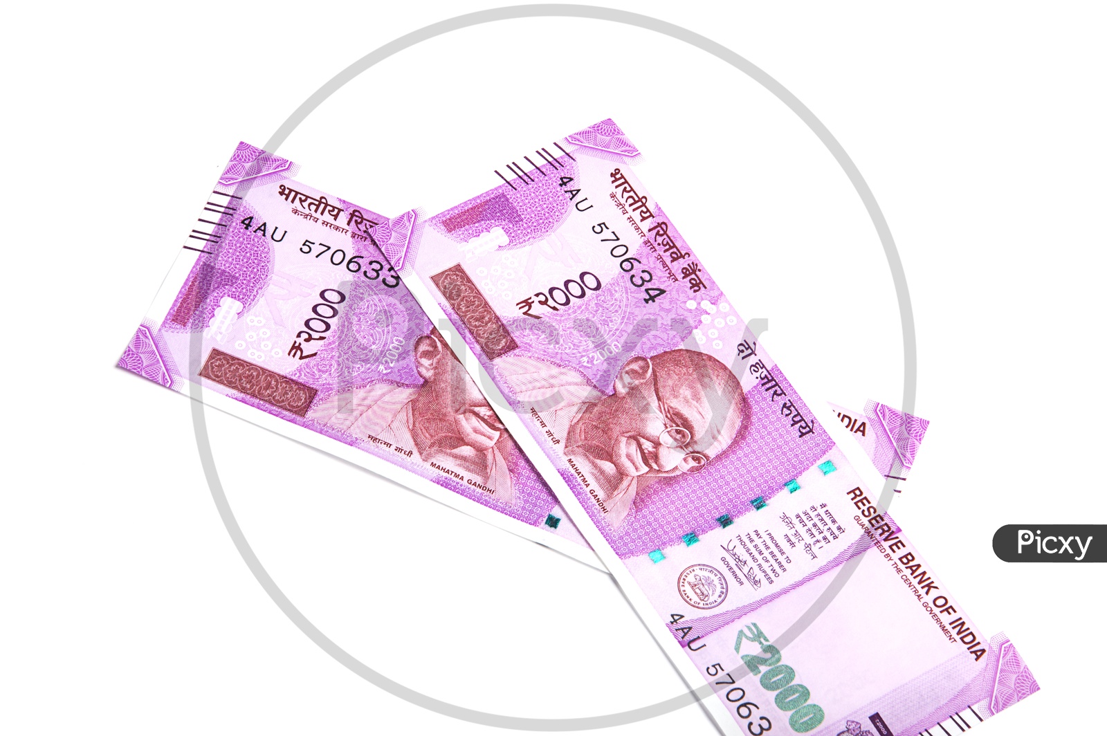 Image of Indian New Currency Note Of 2000 Rupees On An Isolated White ...