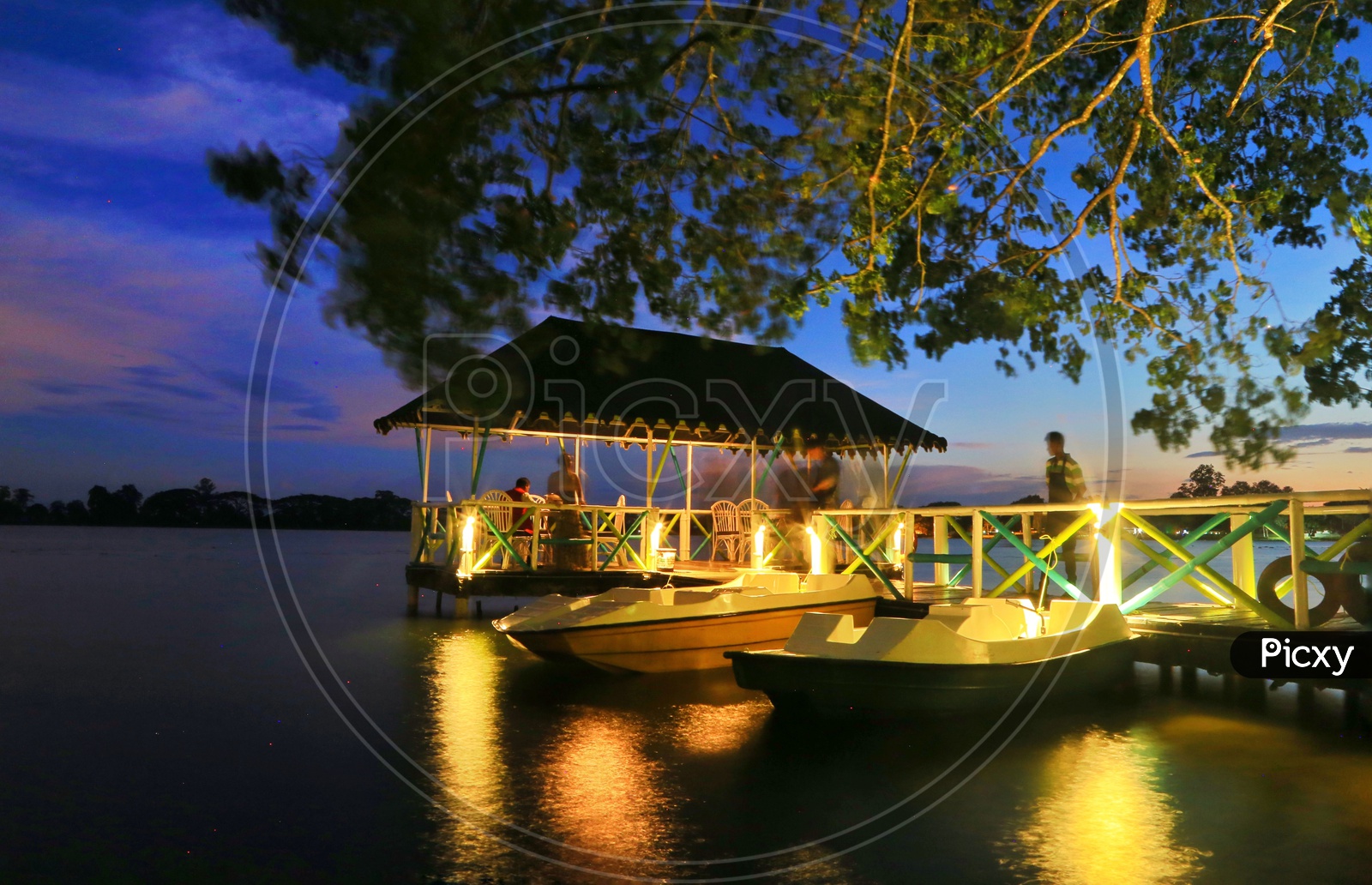 Image of Heritage resort over joysagar water tank.-UJ723098-Picxy